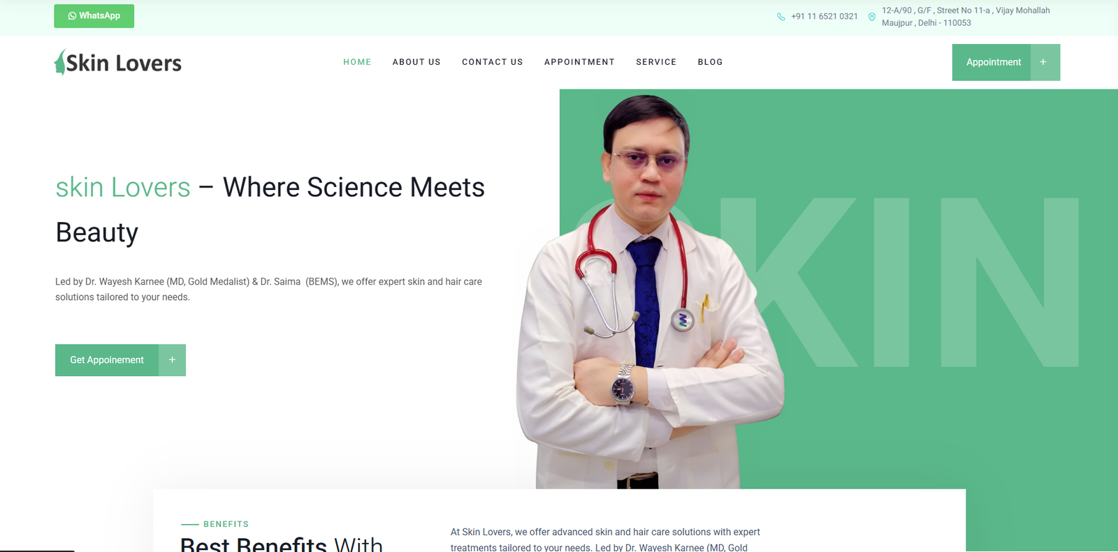 Patient Dashboard - skin lovers